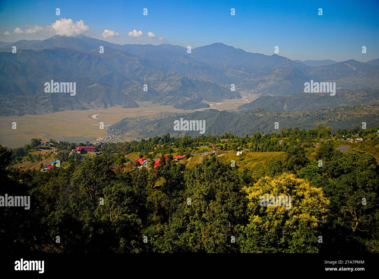 Nepal, Pokhara, Sarangkot, Himalayan foothills, landscape, scenery ...