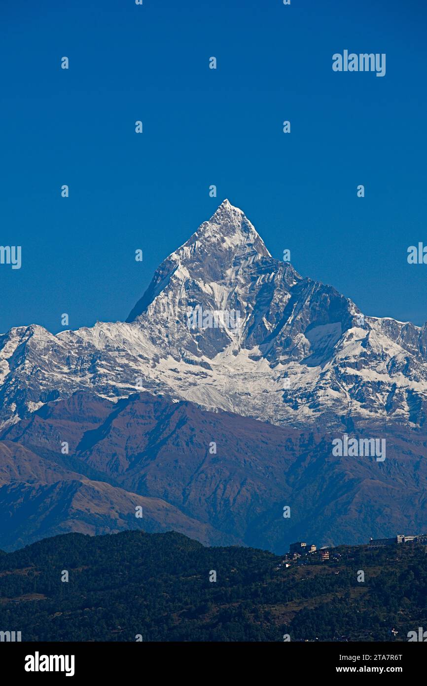 Nepal, Pokhara, Himalayas, Annapurna Range, Machhapuchhare, Fishtail ...