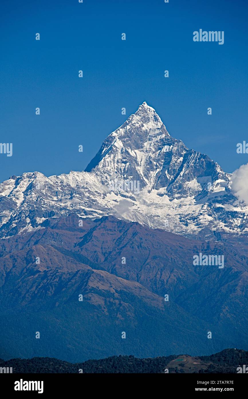 Nepal, Pokhara, Himalayas, Annapurna Range, Machhapuchhare, Fishtail ...