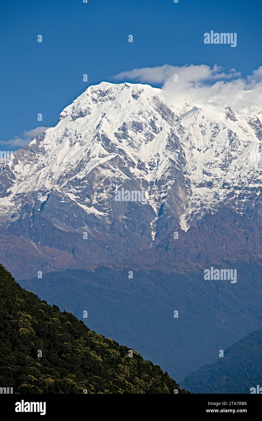 Nepal, Pokhara, Himalayas, Annapurna Range, Annapurna South Stock Photo ...