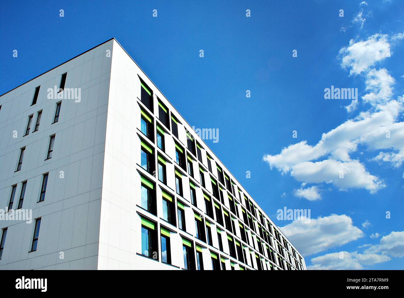 Modern office building in the city with windows and steel and aluminum ...