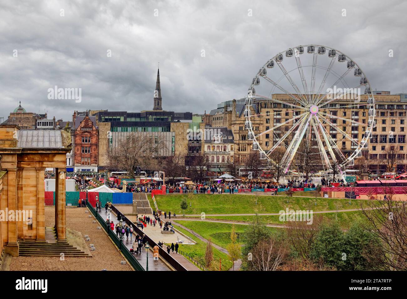 Edinburgh Scotland Christmas Fair or Market Princes Street stalls ...