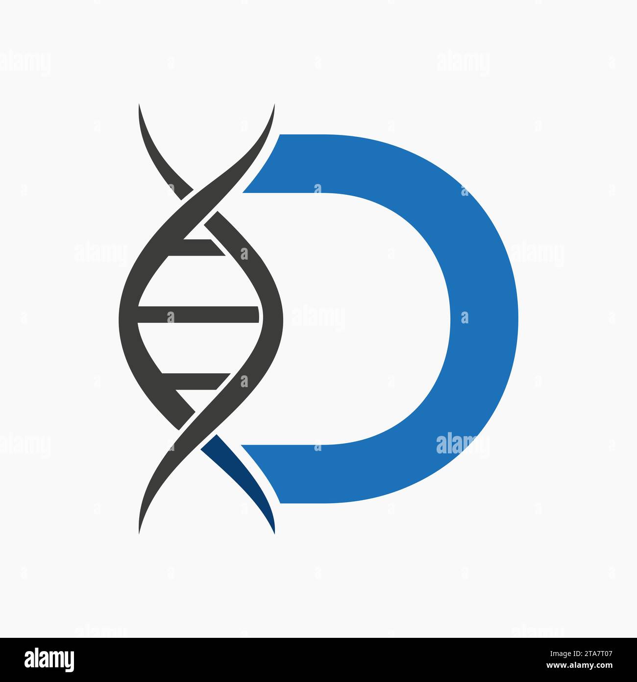 Dna Logo On Letter D, Genetics Logotype, Medicine Symbol Stock Vector ...