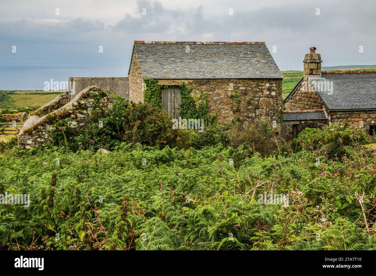 Small stone house, Cape Cornwall, Cornwall, England Stock Photo - Alamy
