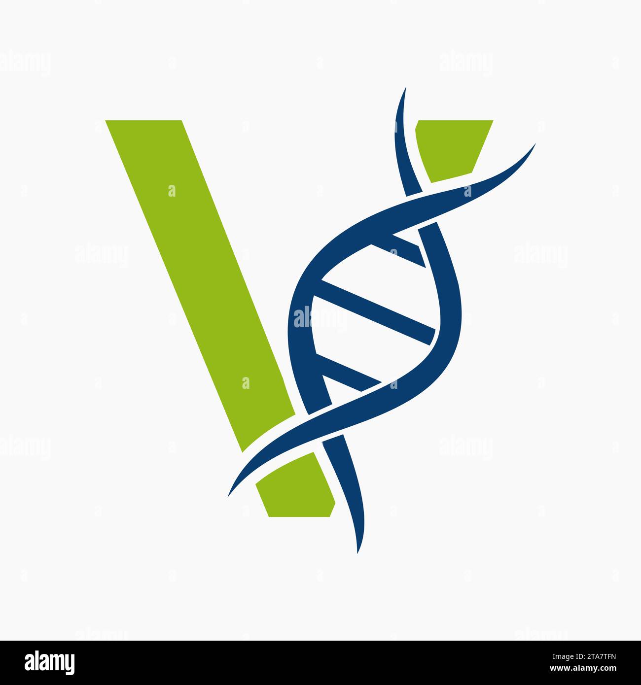 Dna Logo On Letter V, Genetics Logotype, Medicine Symbol Stock Vector ...