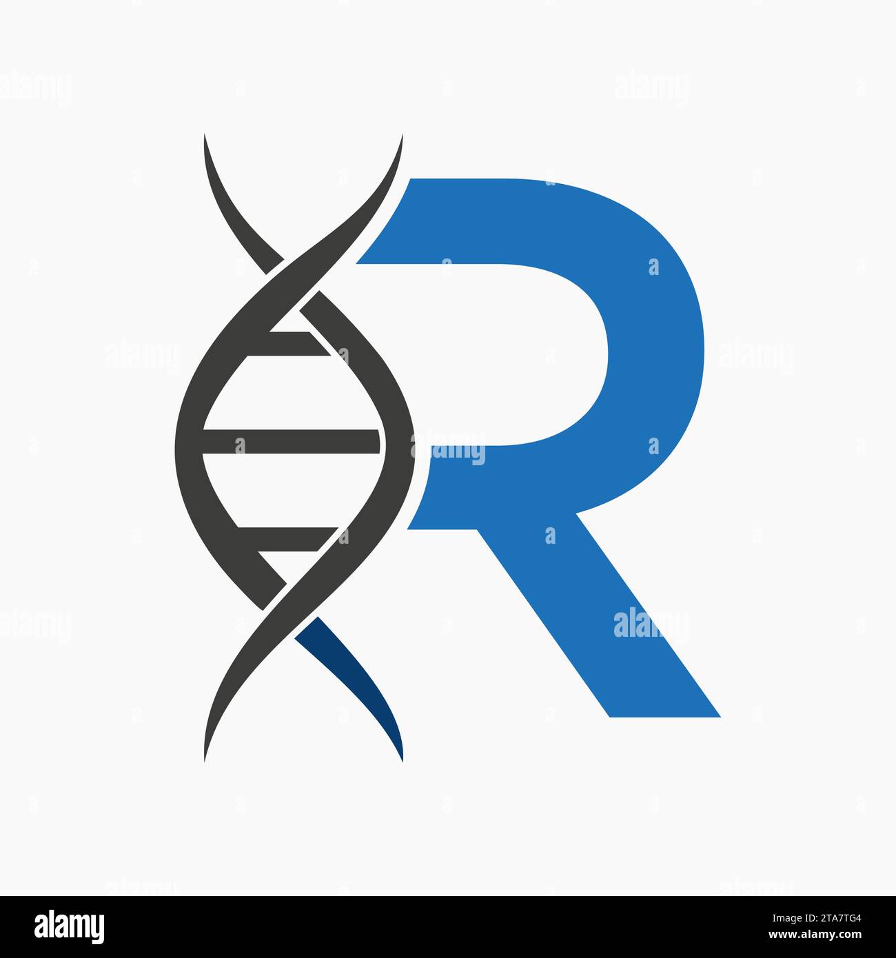 Dna Logo On Letter R, Genetics Logotype, Medicine Symbol Stock Vector ...