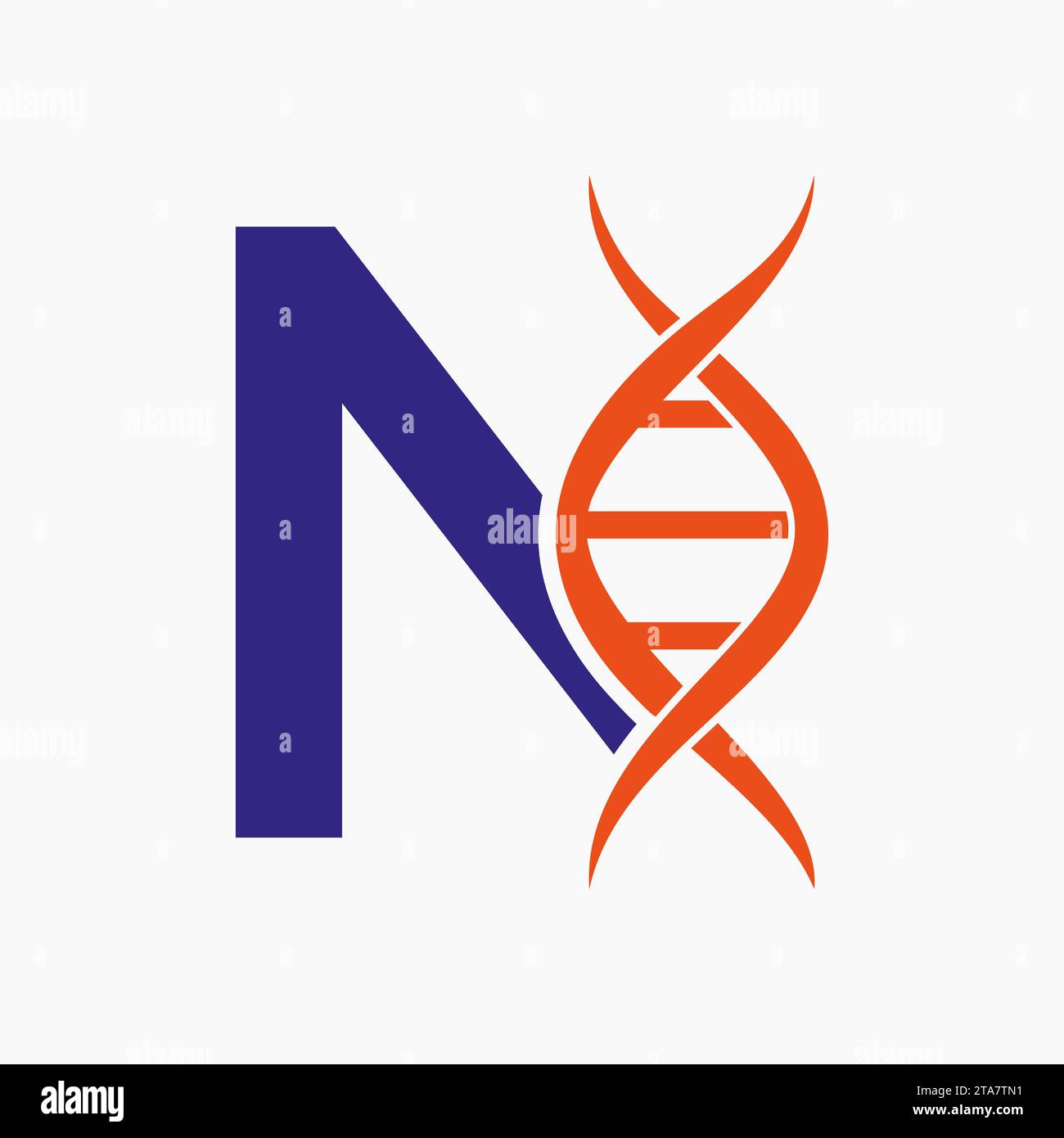Dna Logo On Letter N, Genetics Logotype, Medicine Symbol Stock Vector ...