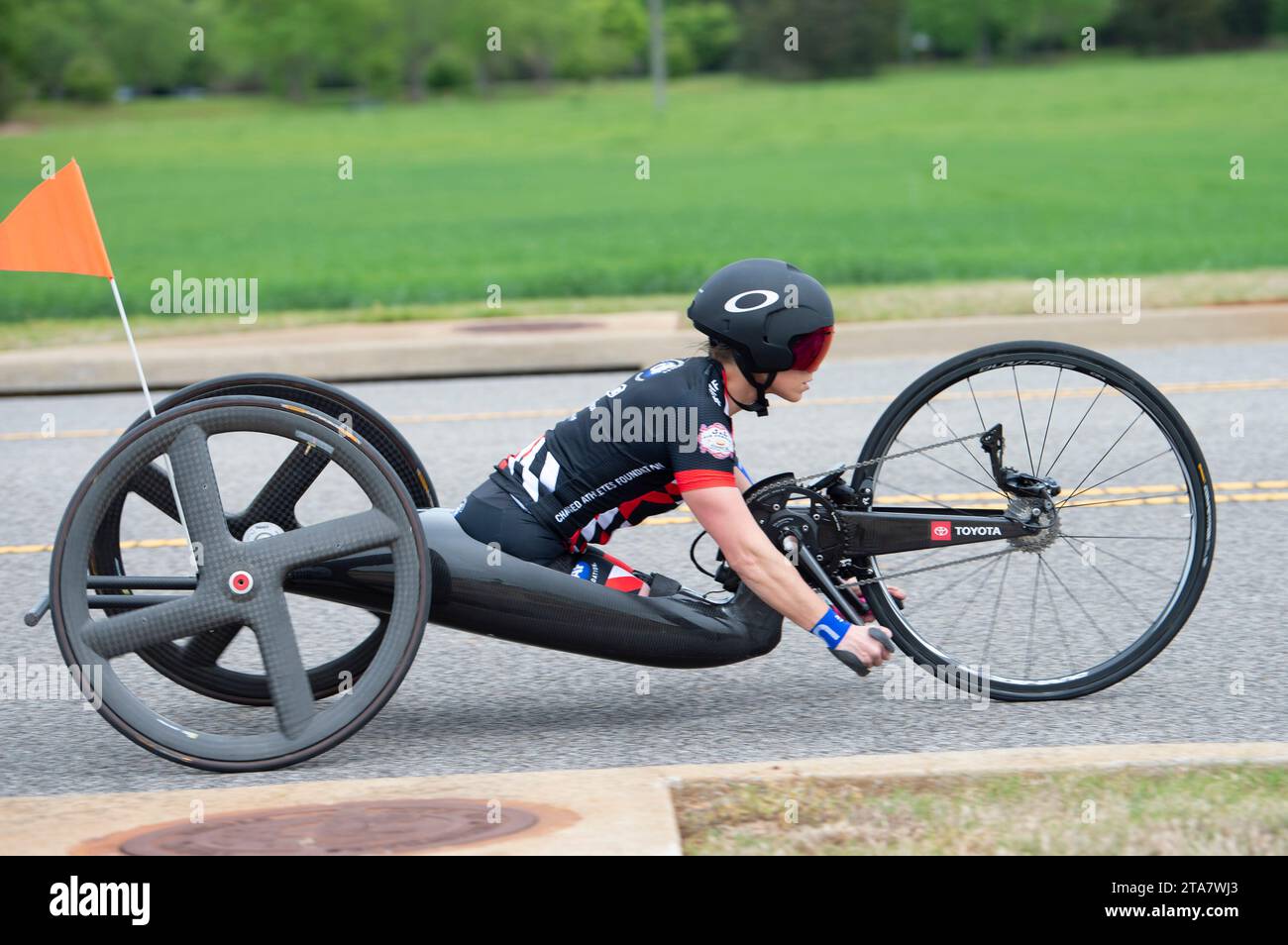 Paracyclist Oksana Masters training for the time trial prior to the US ...