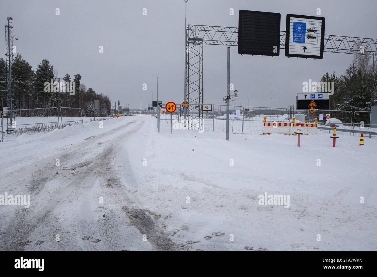 Virolahti, Finland. 29th Nov, 2023. Closed Vaalimaa border station ...