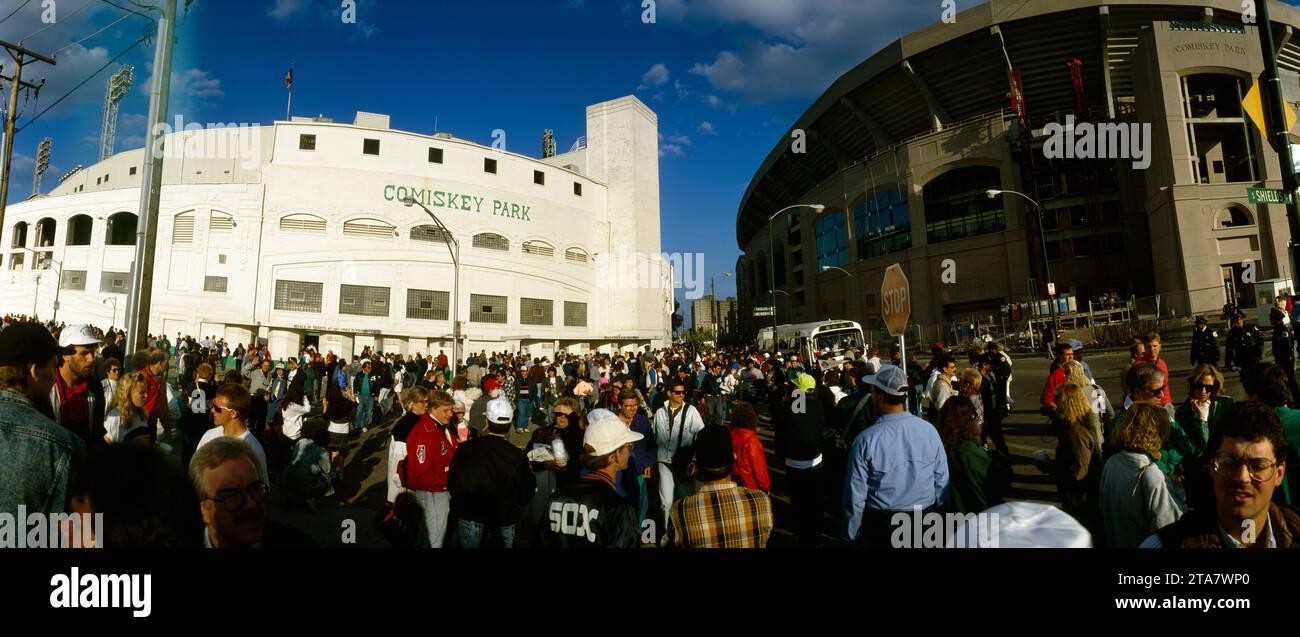 White Sox fans in front of Comiskey Park on final day, Chicago ...