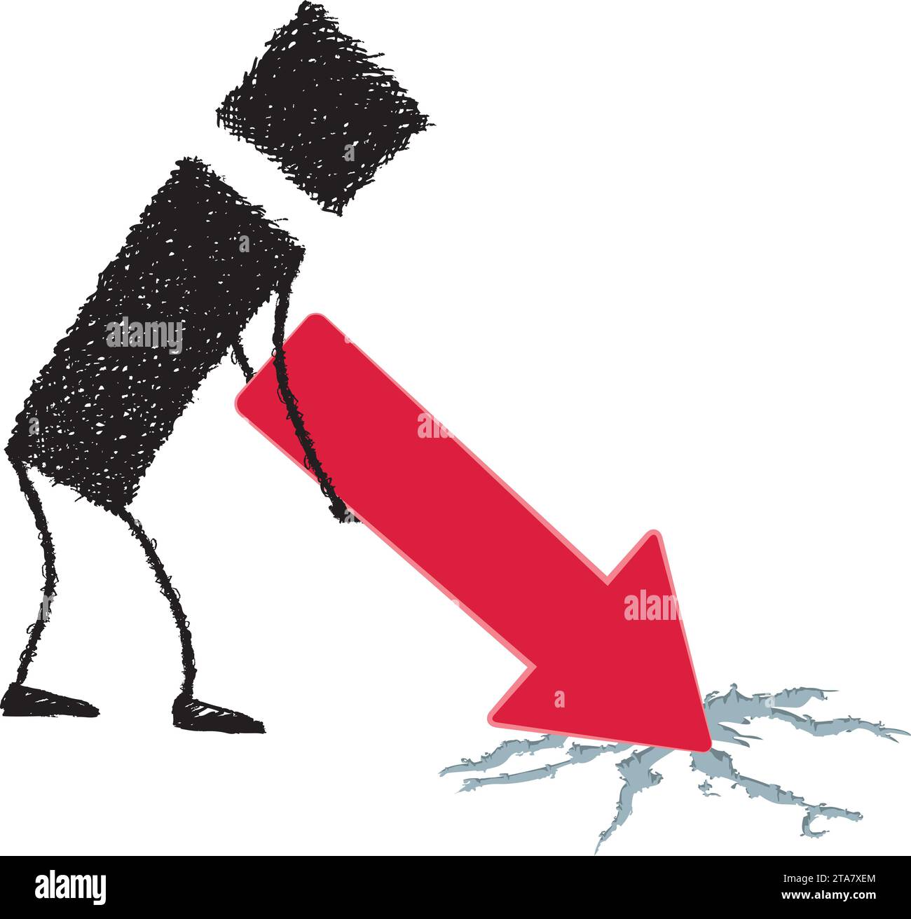 A stick figure holding an arrow pointing down Stock Vector Image & Art ...