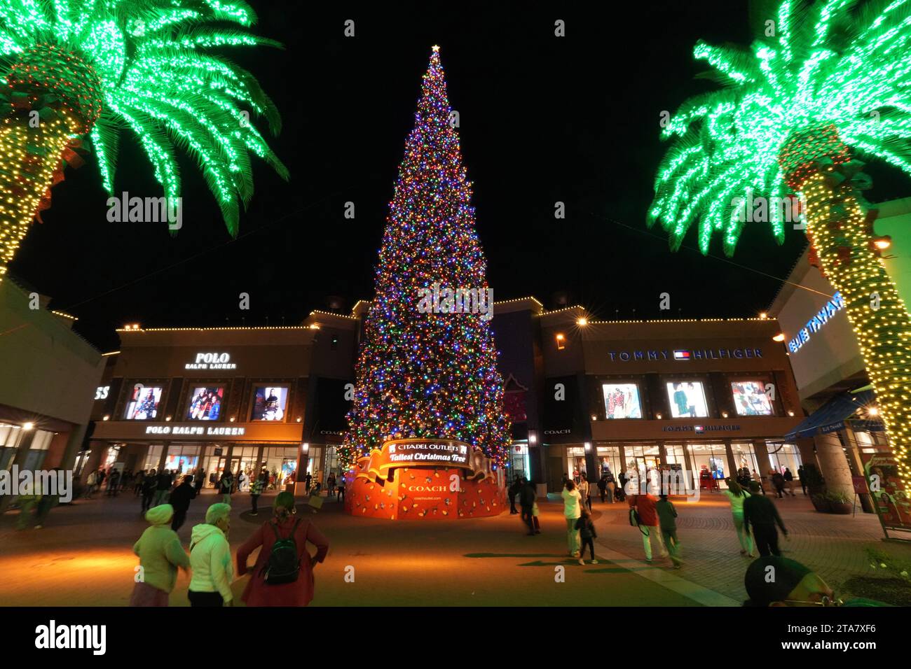 A Christmas tree at the Citadel Outlets, Tuesday, Nov. 21, 2023, in Los ...