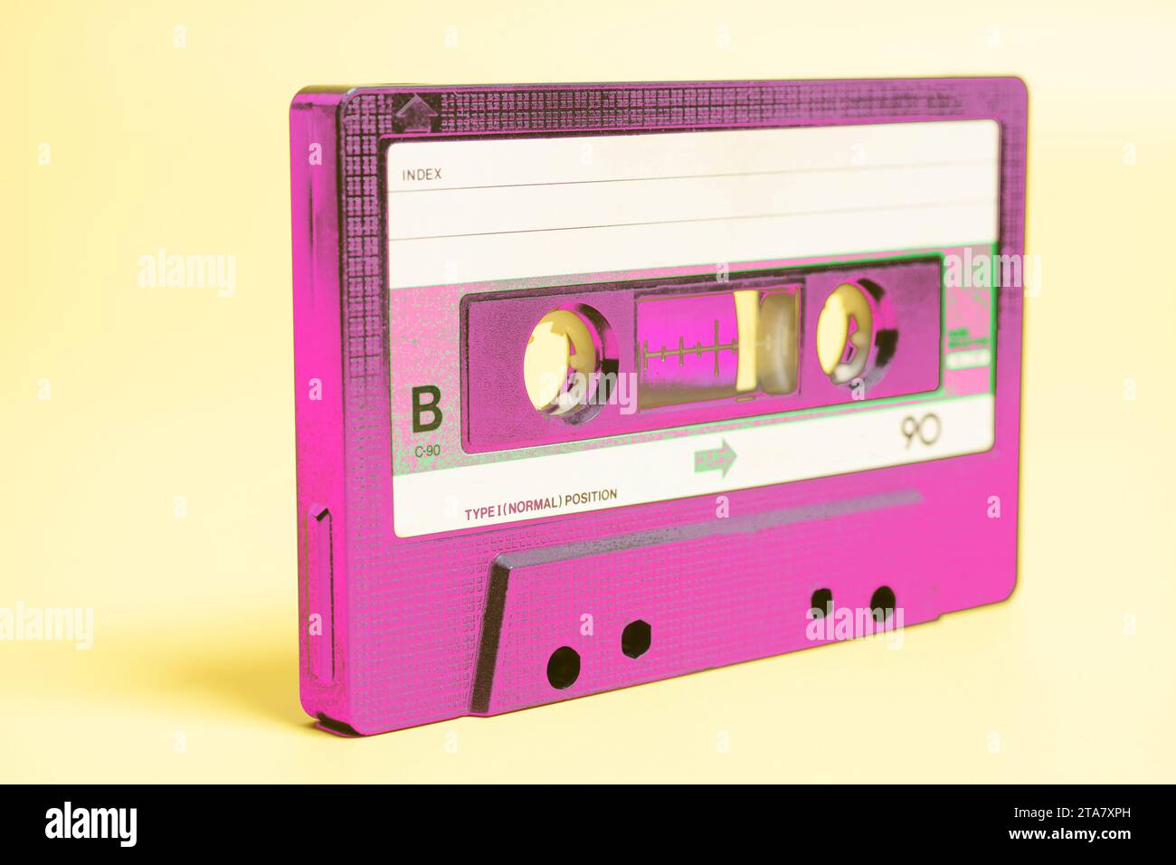 purple audio cassette tape,retro style Stock Photo - Alamy