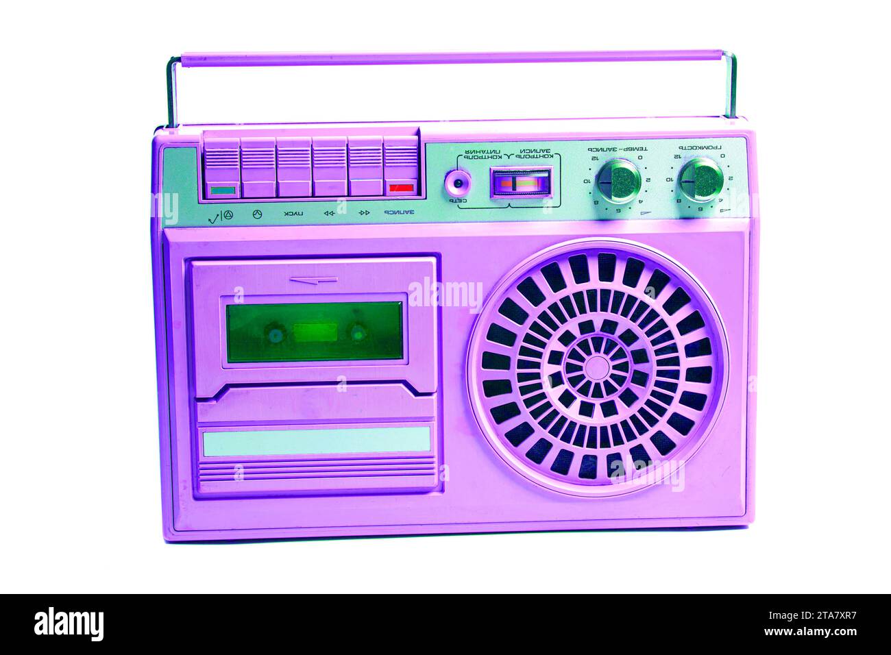 Retro portable stereo cassette tape recorder from 80s Stock Photo - Alamy