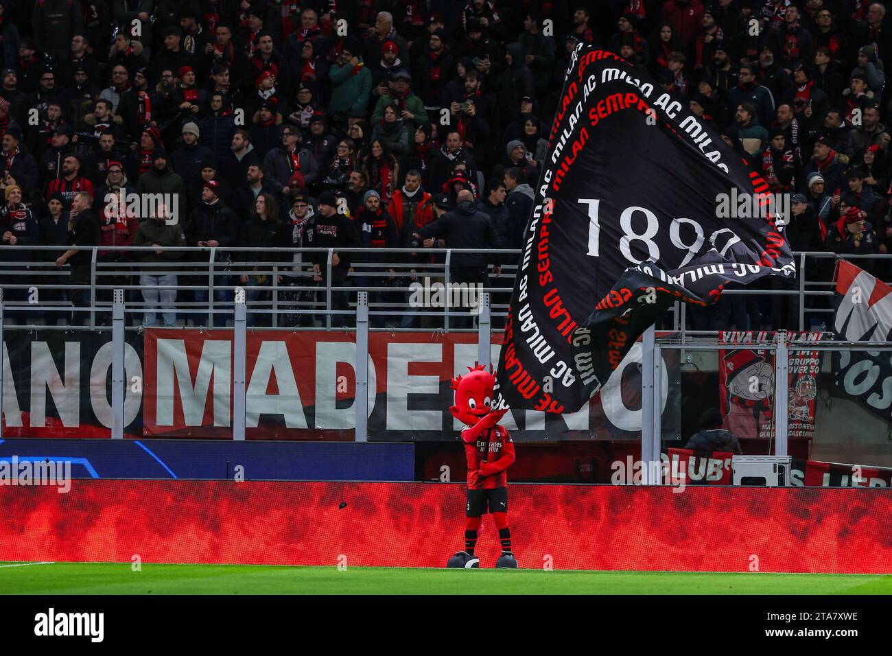 Milan, Italy. 28th Nov, 2023. Milanello AC Milan mascot seen during ...