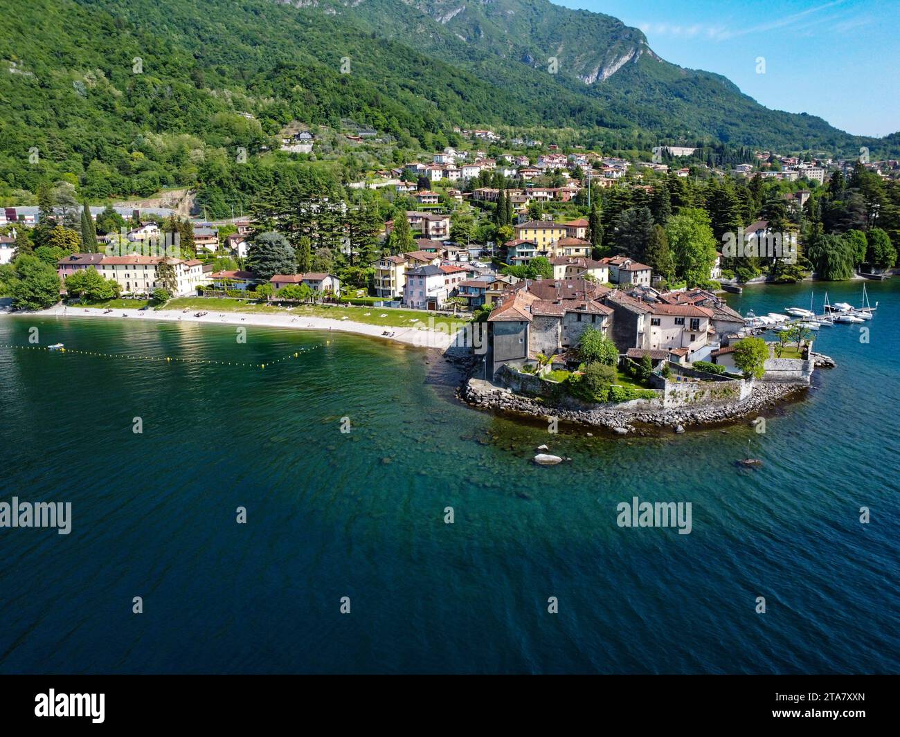 Aerial view of Lierna, a village on Lake Como Stock Photo - Alamy