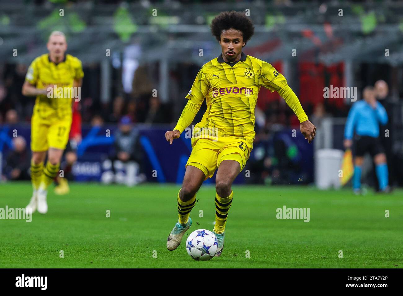 Karim Adeyemi of Borussia Dortmund seen in action during UEFA Champions ...