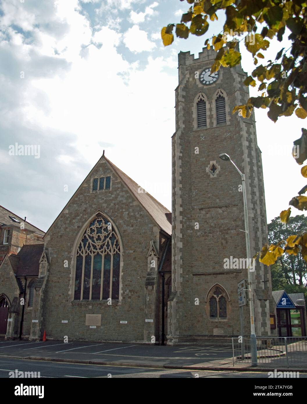 Bell and Clock Tower, Church, Folkestone, Kent, UKBell tower; clock ...