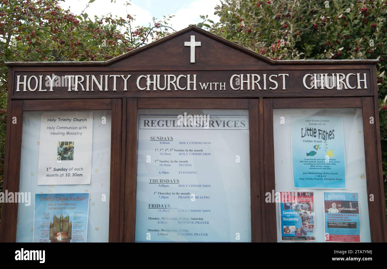 Church Notice Board, Holy Trinity Church with Christ Church, Folkestone ...