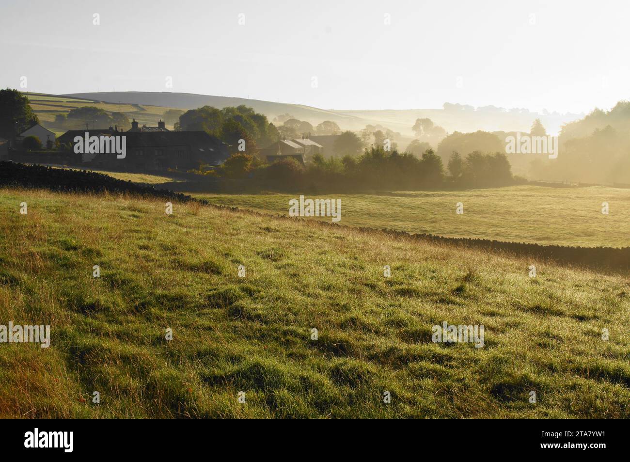 Misty Morning Over The Fold, Lothersdale, Craven, North Yorkshire ...
