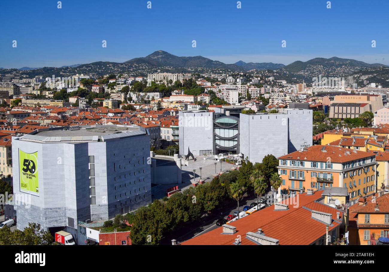Nice, France, 28th September 2019: Aerial panoramic view of the ...