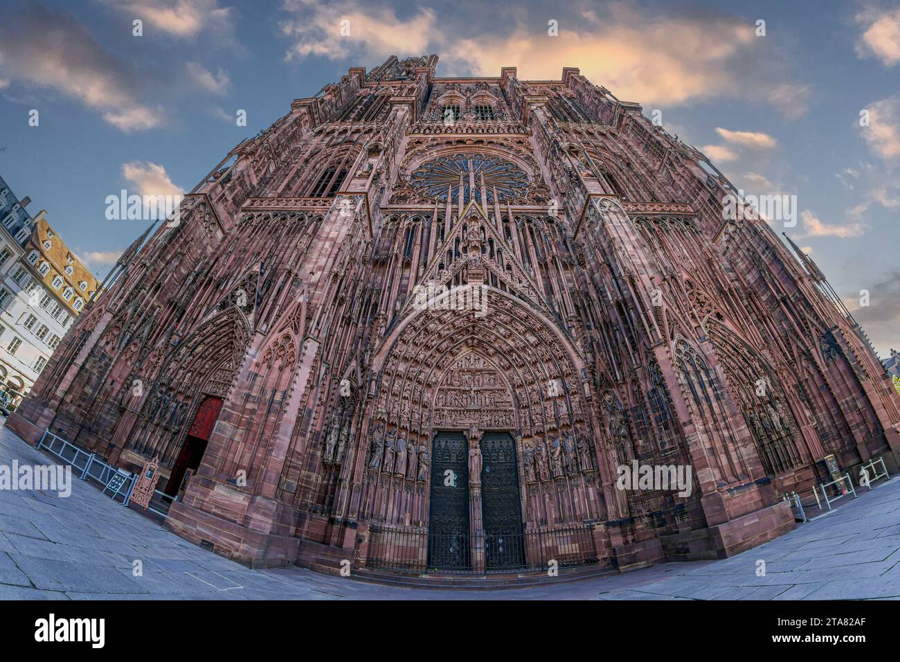Exterior of famous Notre Dame Cathedral de Strasbourg., Alsace, France ...