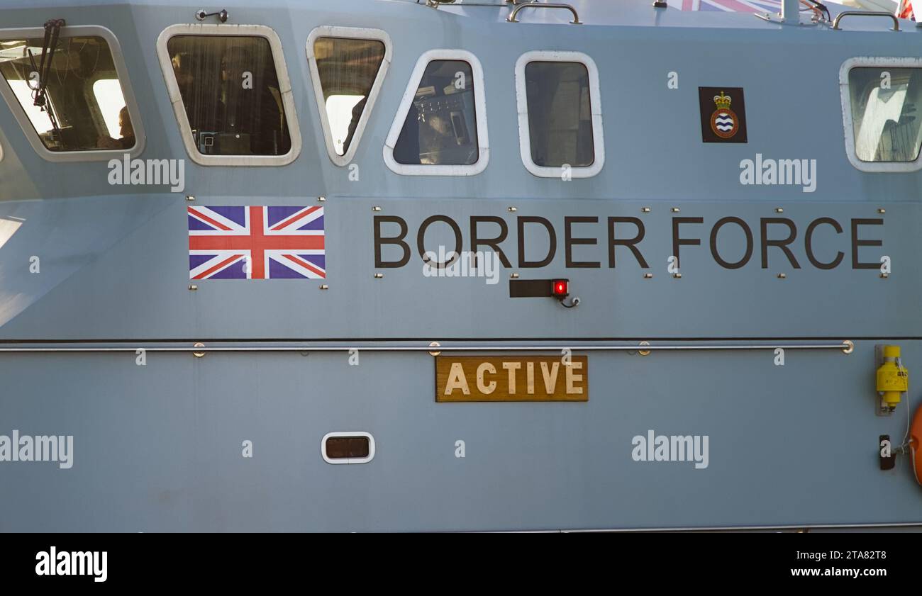 Close up Of The Side Of HMC Active, Border Force Coastal Patrol Vessel ...