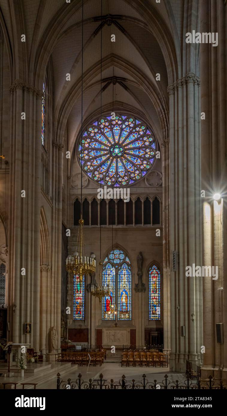 Paris, France - 11 18 2023: Saint Clotilde Basilica. View inside Sacre ...