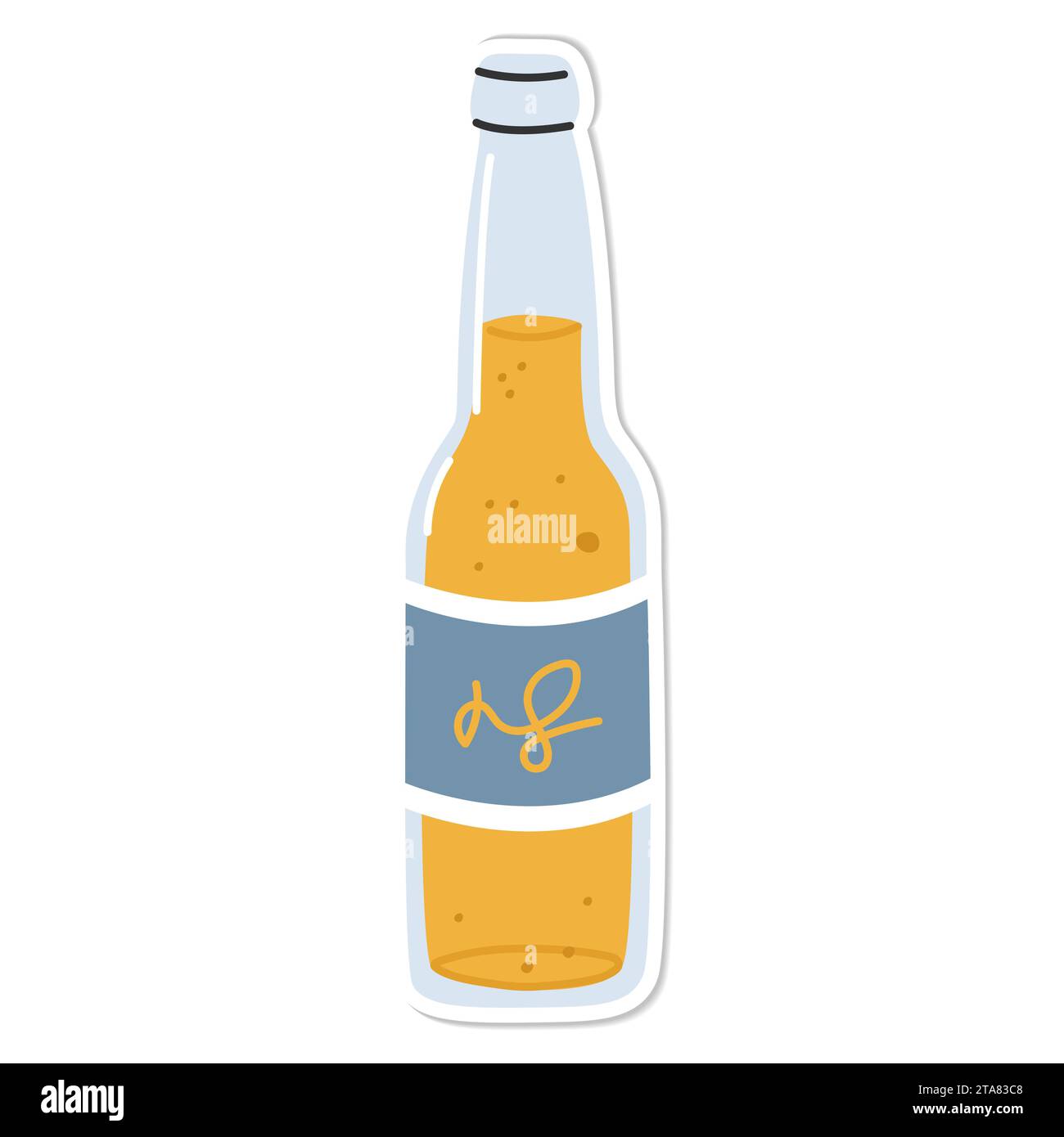 Sticker bottle of beer isolated vector. Lager beer Stock Vector Image ...