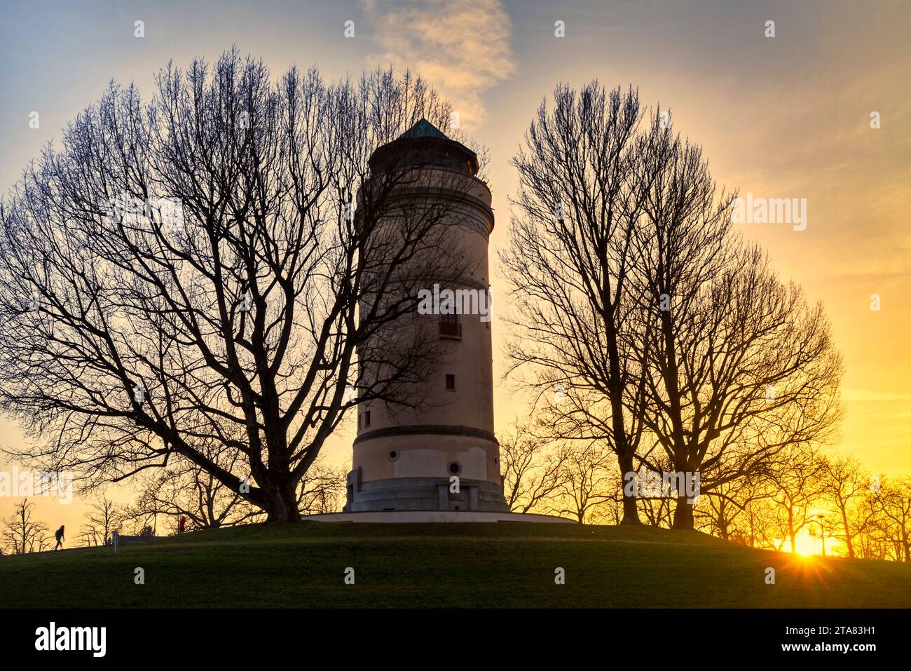 Switzerland, Basel, Bruderholz, water tower, landmark, Baselstadt ...