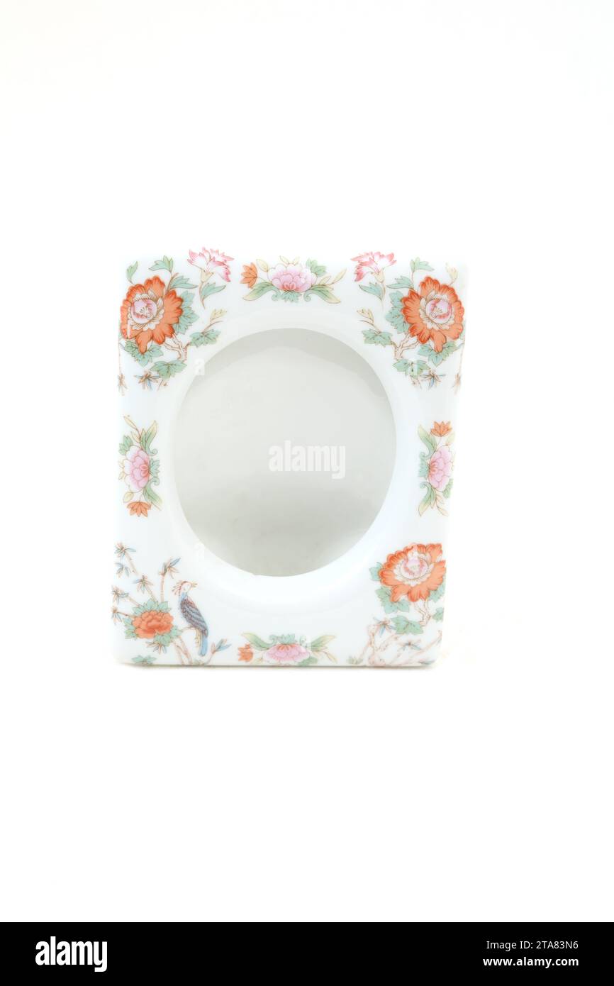 Small Ceramic Photo Frame with Floral Pattern Stock Photo - Alamy