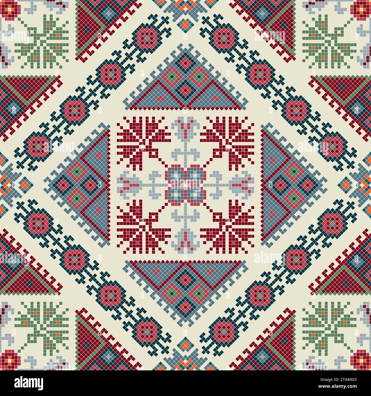 Traditional Georgian folk art embroidery vector pattern Stock Vector ...