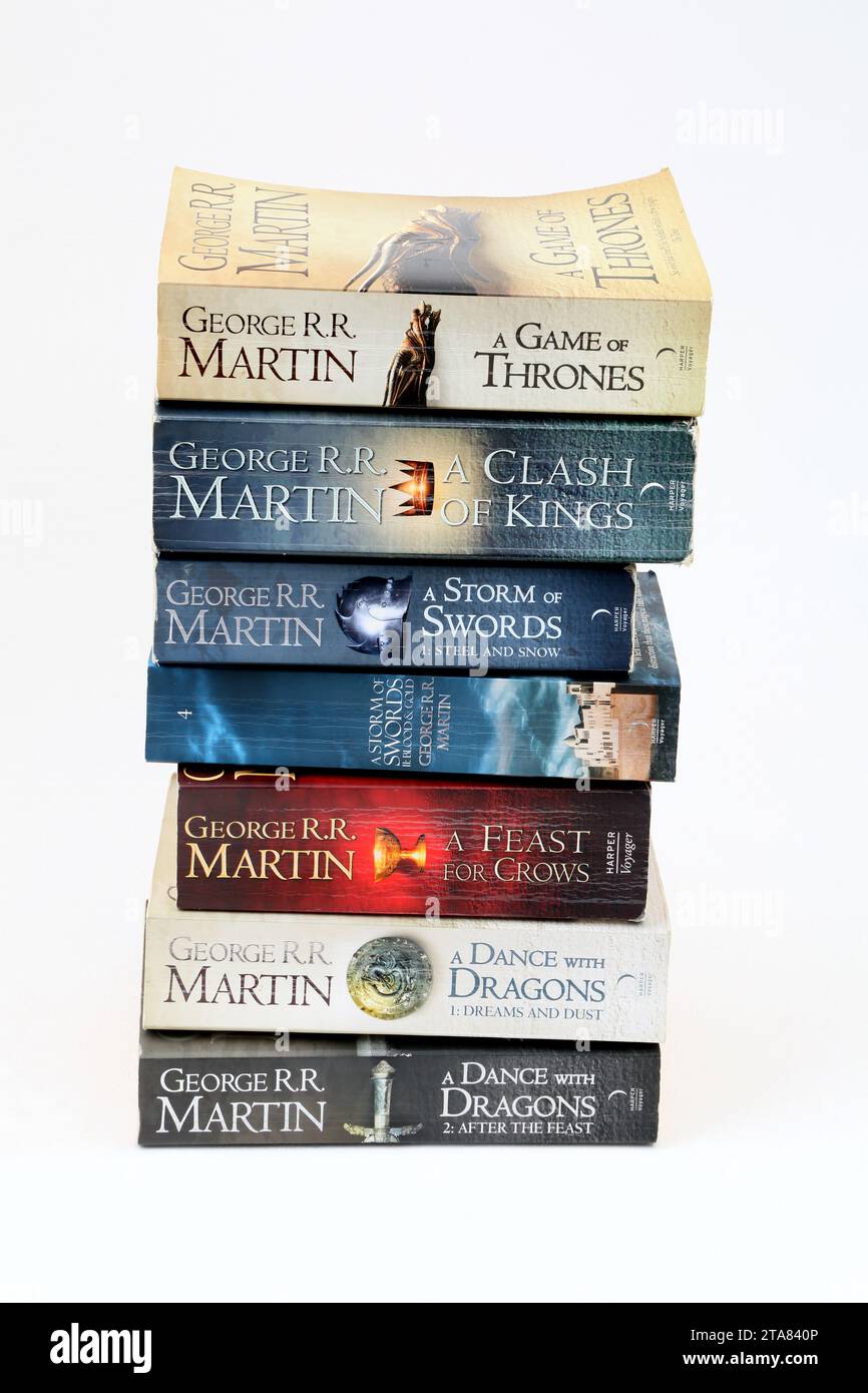 Series of Game of Thrones Books by George R.R Martin Stock Photo - Alamy