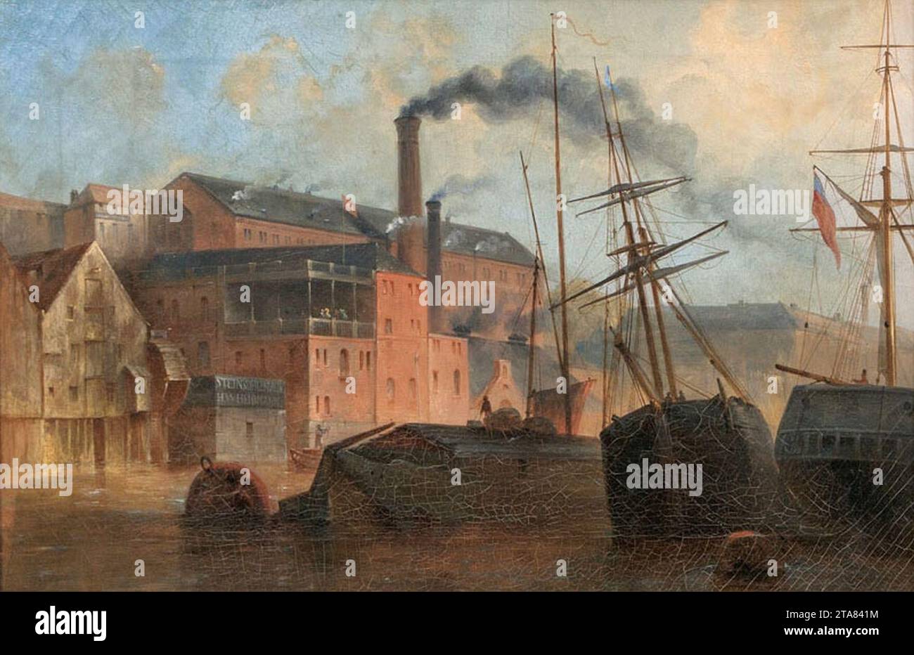 Adolph Friedrich Vollmer (attr) Kohlehafen in Hamburg-Sankt Pauli Stock ...