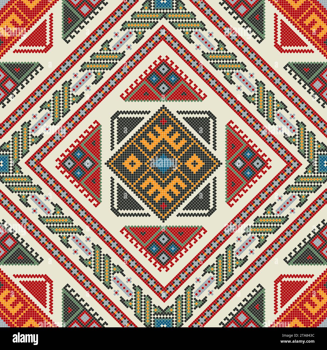 Traditional Georgian folk art embroidery vector pattern Stock Vector ...