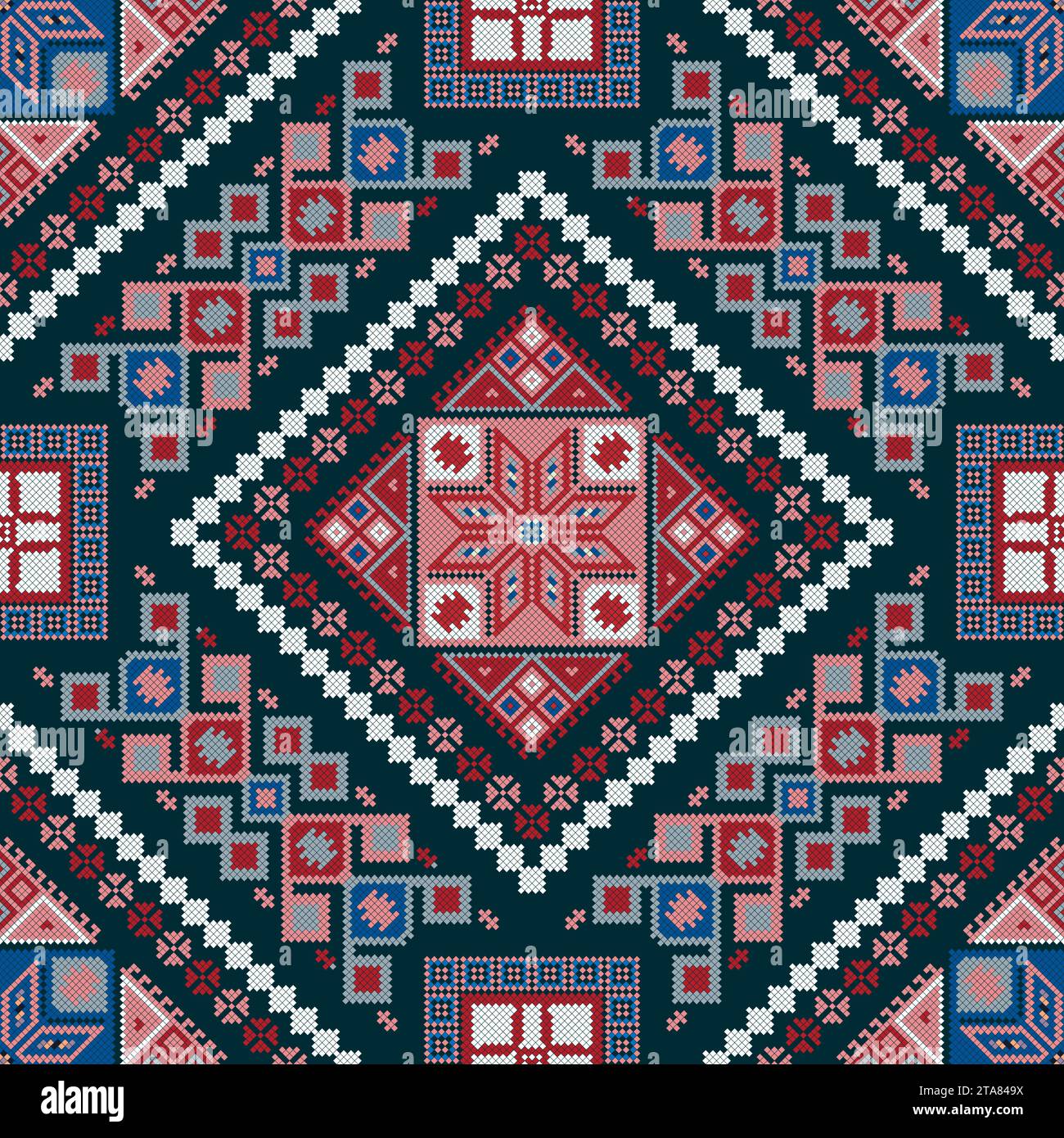 Traditional Georgian folk art embroidery vector pattern Stock Vector ...