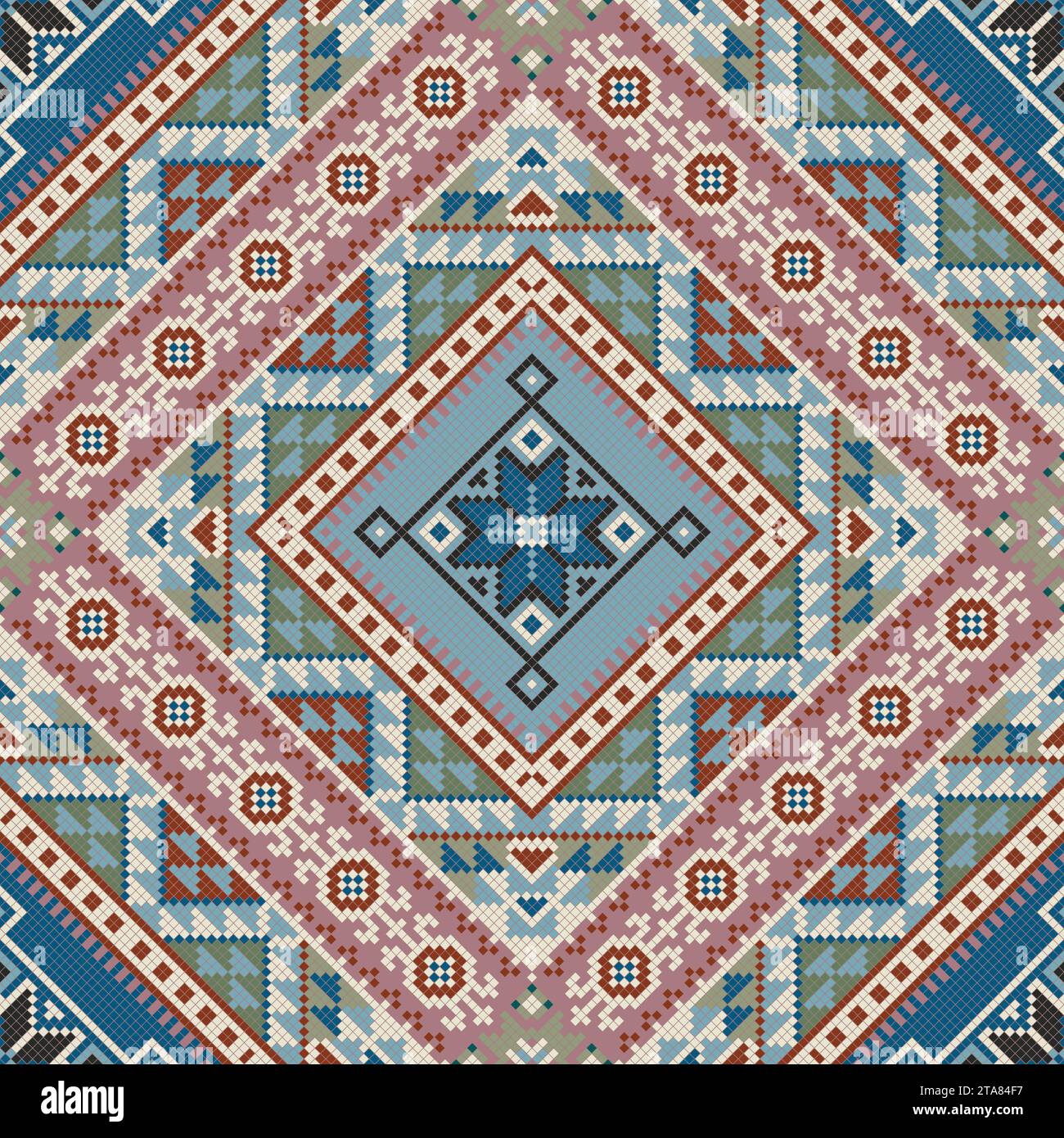 Traditional Georgian folk art embroidery vector pattern Stock Vector ...