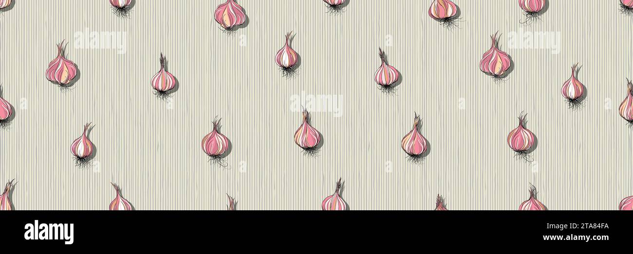 Hand drawn Garlic seamless pattern, vector illustration Stock Vector ...