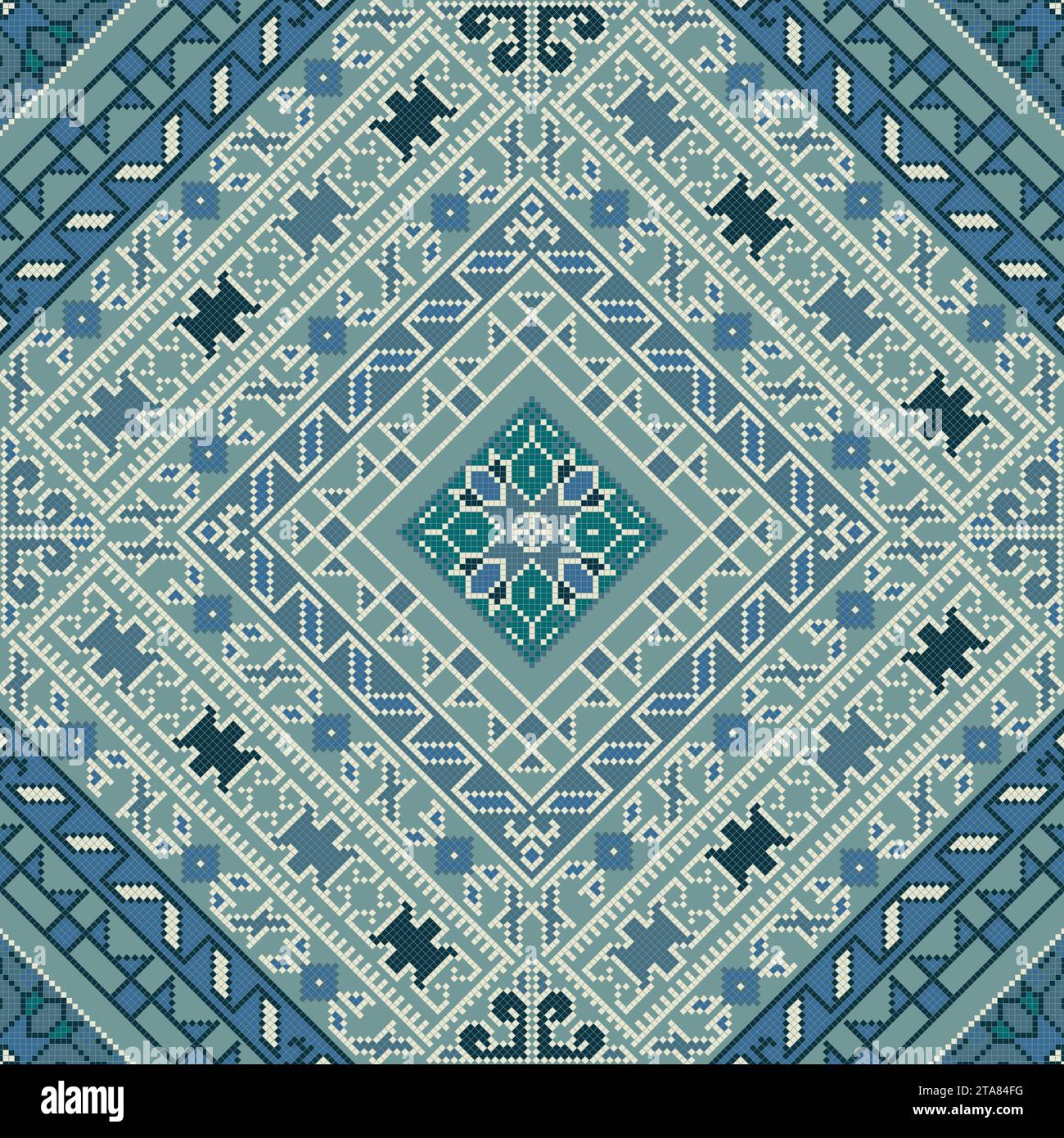 Traditional Georgian folk art embroidery vector pattern Stock Vector ...