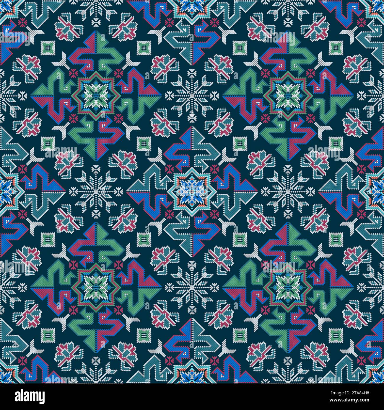 Traditional Georgian folk art embroidery vector pattern Stock Vector ...