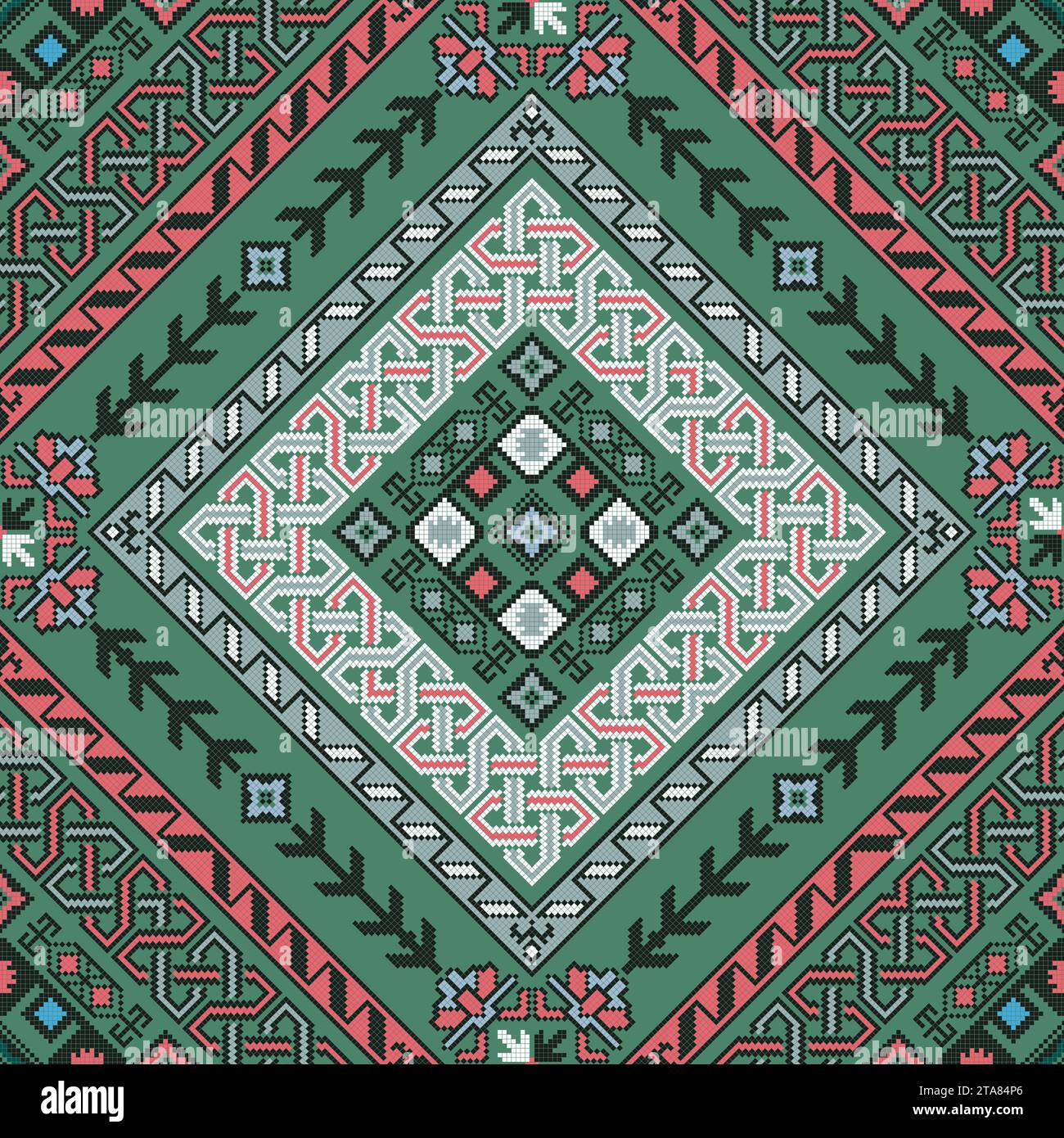 Traditional Georgian folk art embroidery vector pattern Stock Vector ...