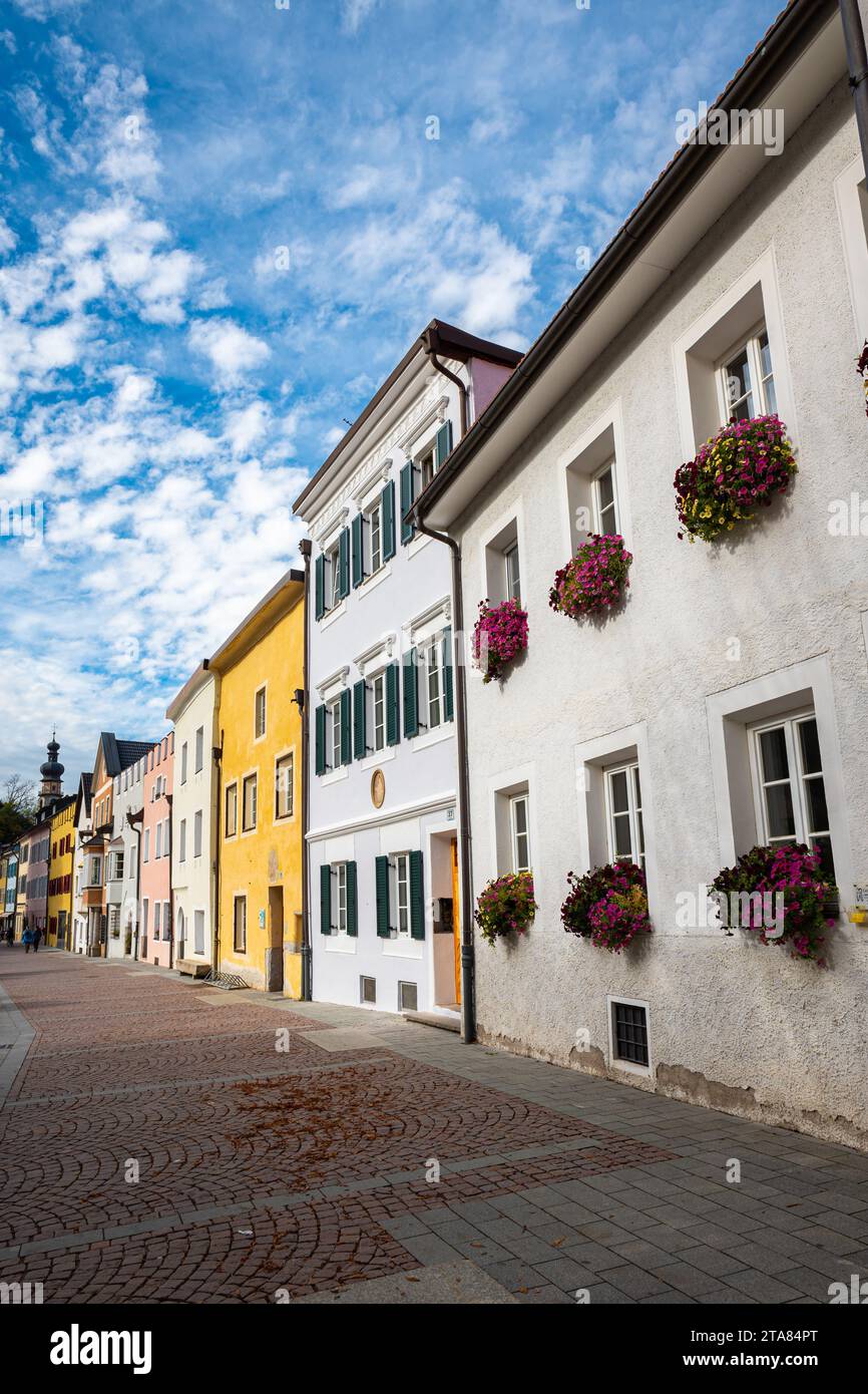 Street in the ancient town of Brunico, Italy Stock Photo - Alamy