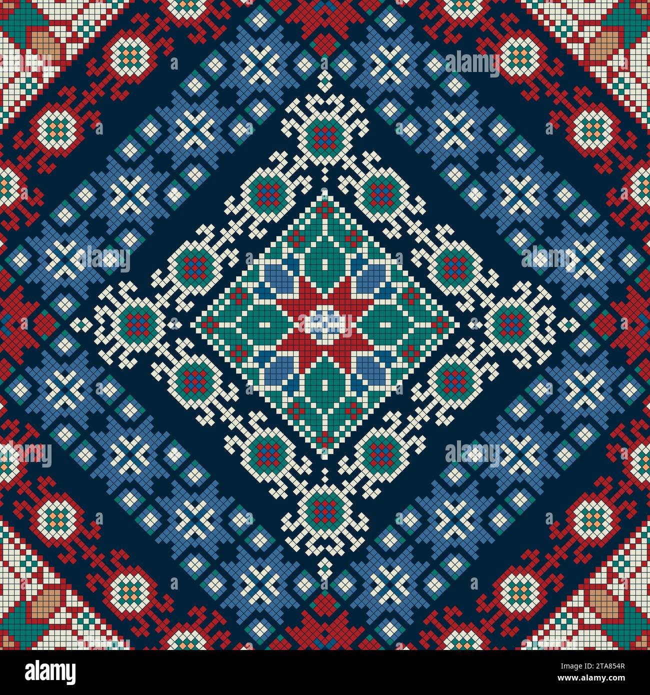 Traditional Georgian folk art embroidery vector pattern Stock Vector ...