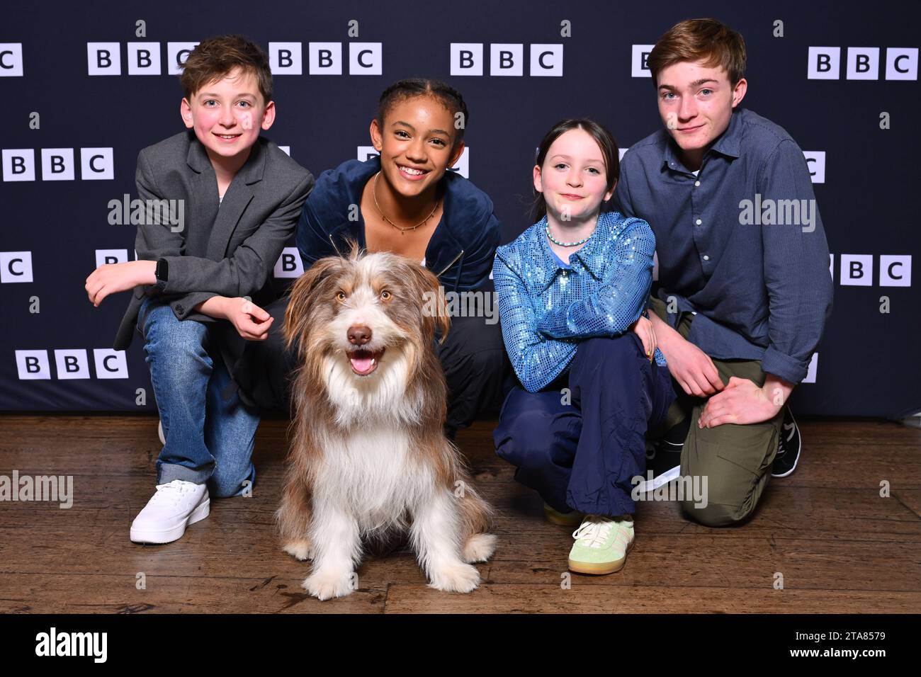 London Uk 29 November 2023 The Cast Of The Famous 5 L R Kit Rakusen