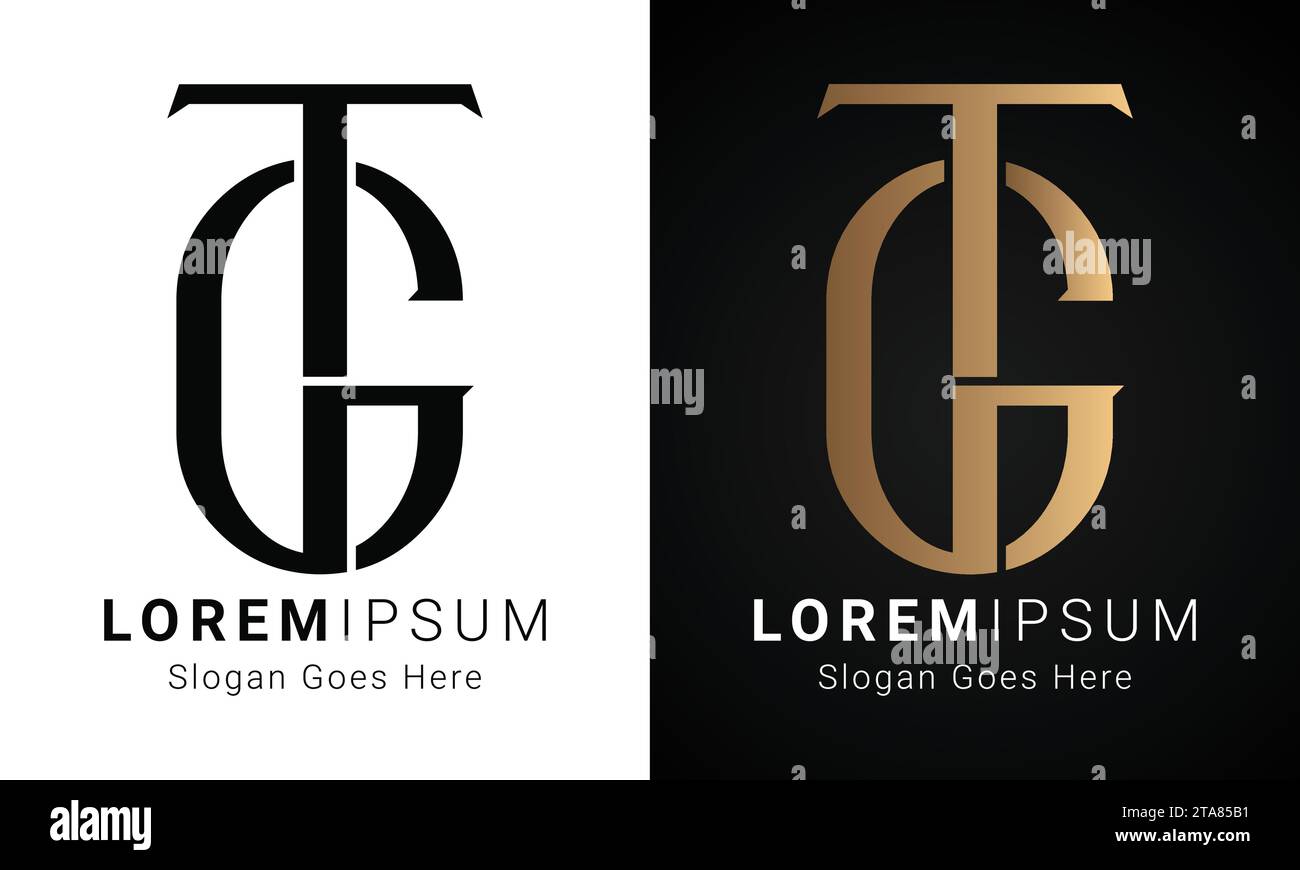 Luxury Initial GT or TG Monogram Text Letter Logo Design Stock Vector Image & Art - Alamy