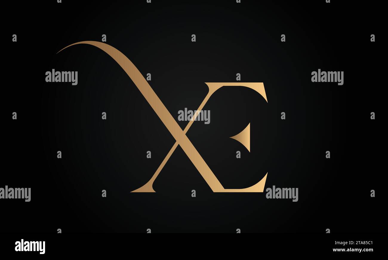 Luxury Initial EX or XE Monogram Text Letter Logo Design Stock Vector ...