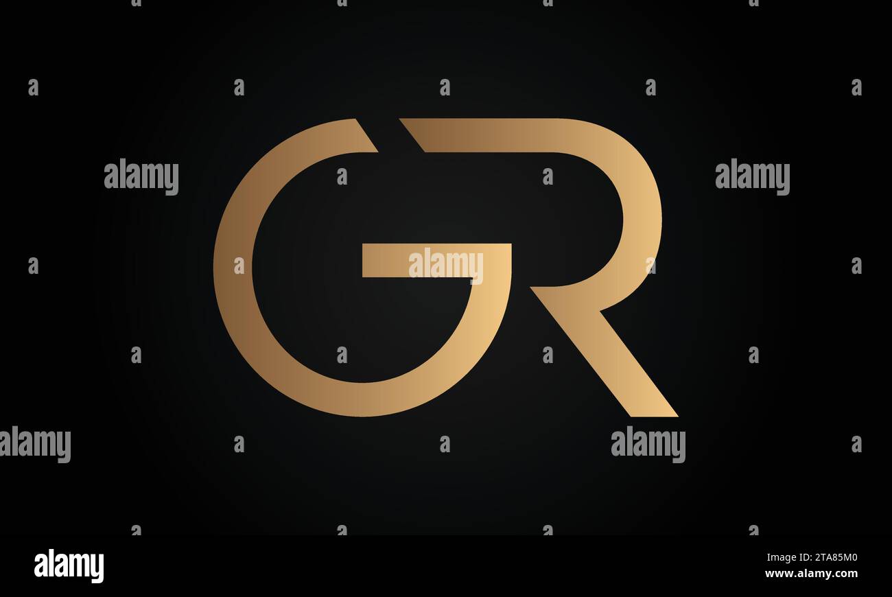 Luxury Initial GR or RG Monogram Text Letter Logo Design Stock Vector ...