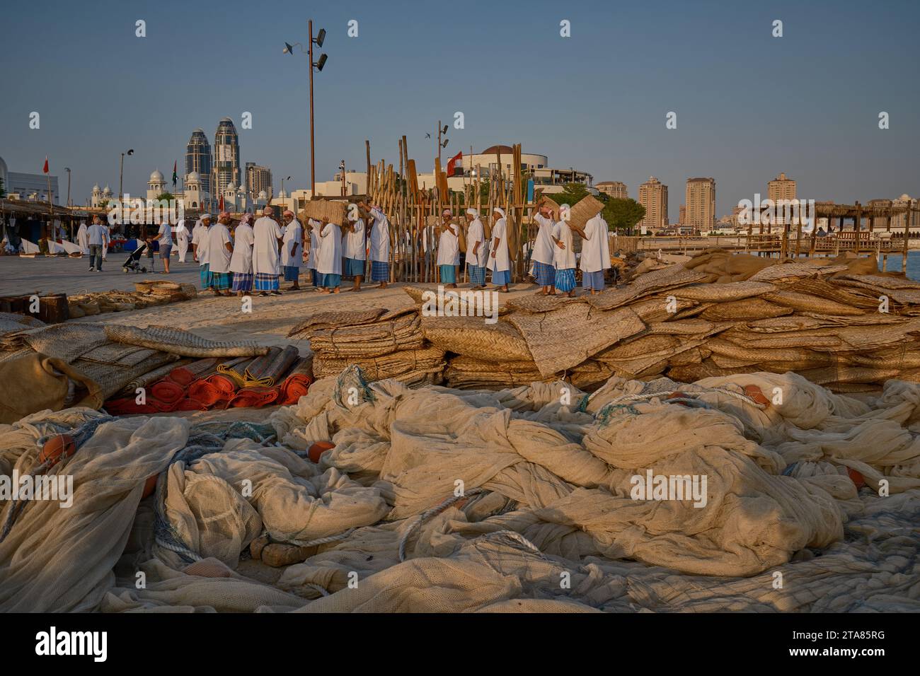 A Group of Traditional Arabic fishermen performing in Katara cultural ...