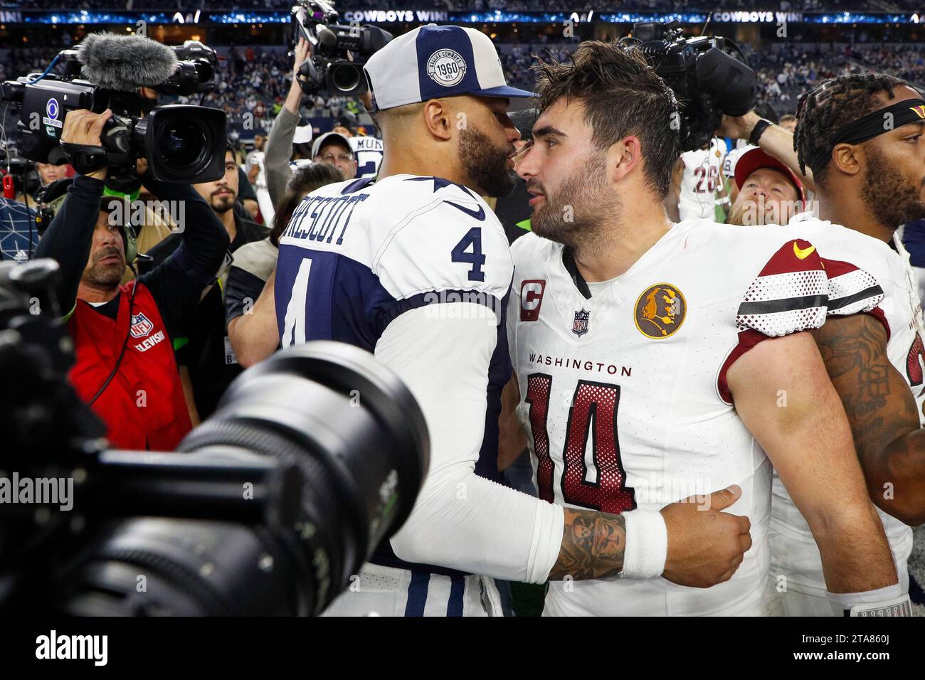 Washington Commanders quarterback Sam Howell #14 congratulates Dallas ...