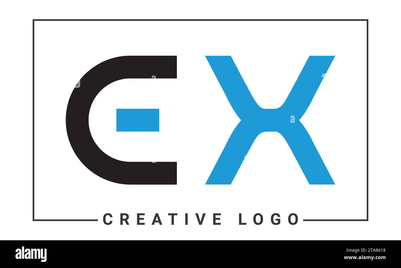 Luxury Initial EX or XE Monogram Text Letter Logo Design Stock Vector ...